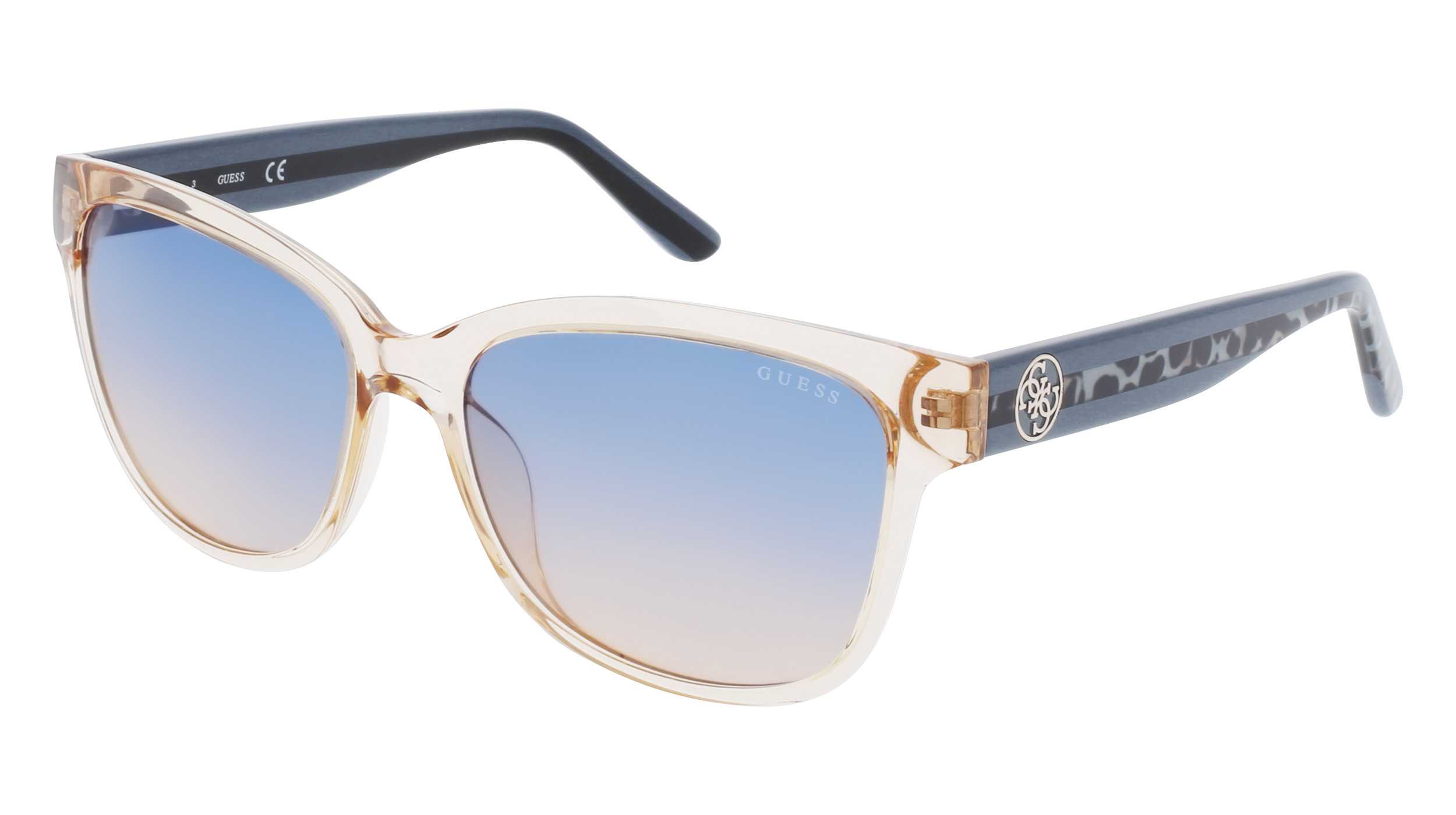 Lunettes de soleil GUESS GU 7823 57W 56/16 Femme Beige transparent ...