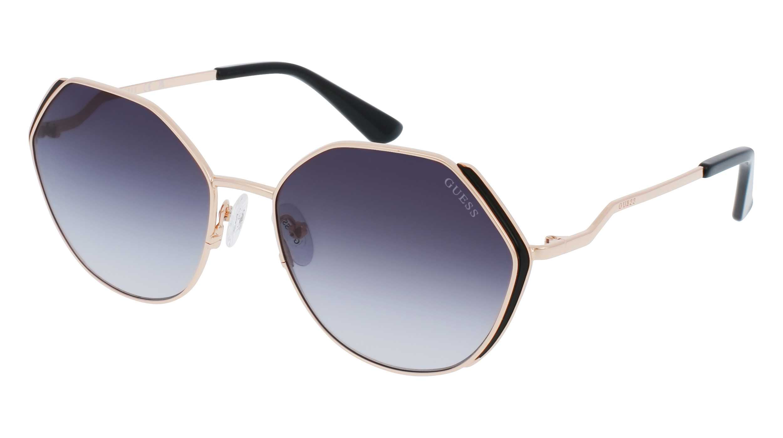 משקפי שמש GUESS GU 7842 28B 58/17 נשים Doré rose לא סדיר מסגרת מלאה ...
