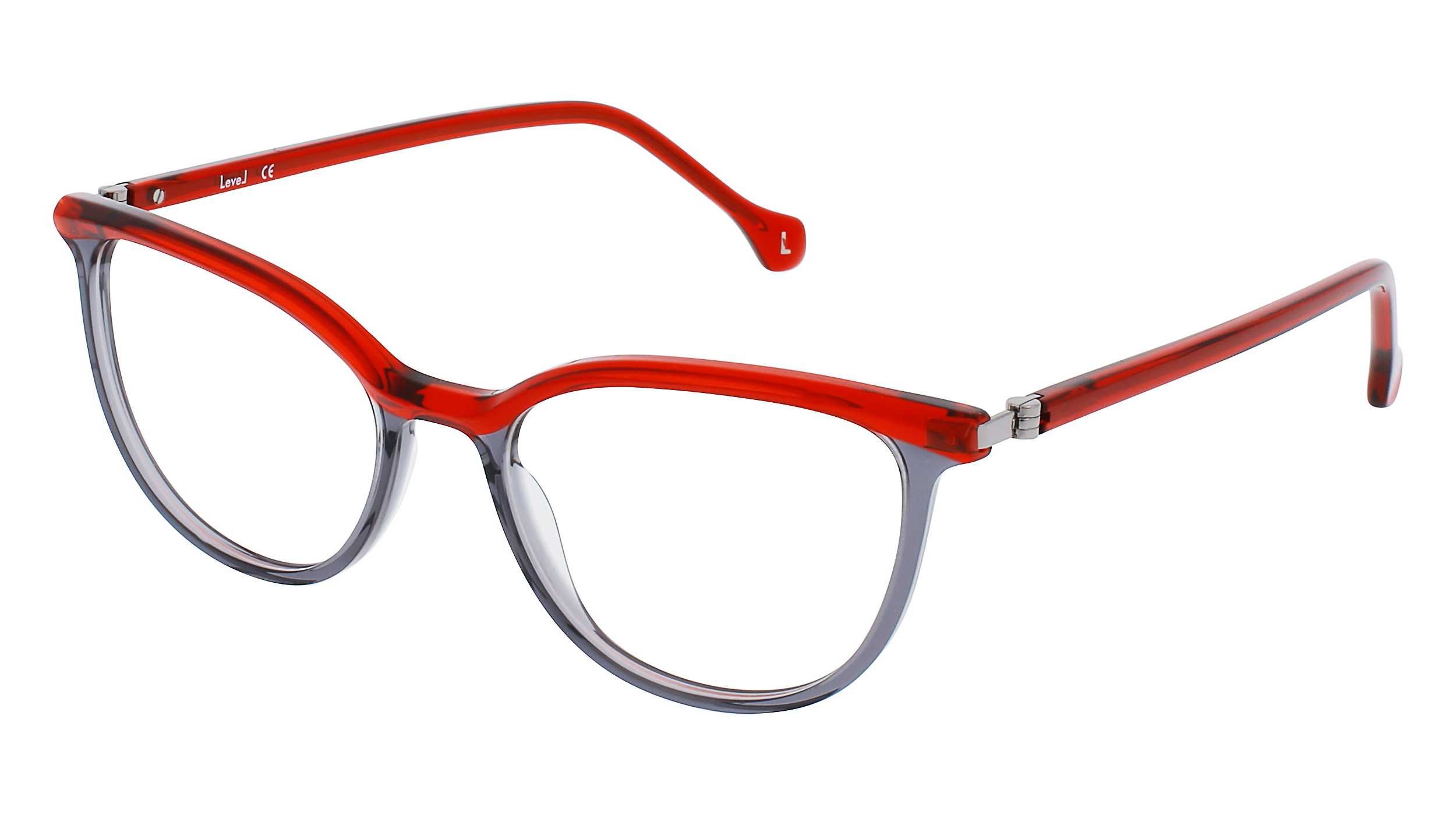 Lunettes de vue LEVEL LE 2372 ROGR 51/17 Femme Rouge / Gris Cat Eye ...