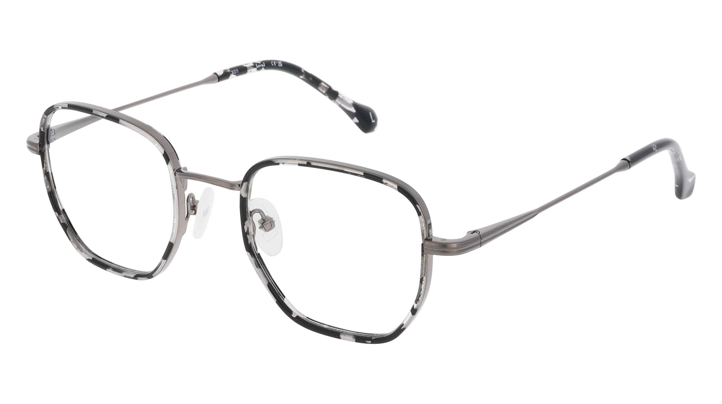 Eyeglasses LEVEL LE 2506 ECGU 48/21 Unisex ECAILLE GRIS / GUN Irregular ...