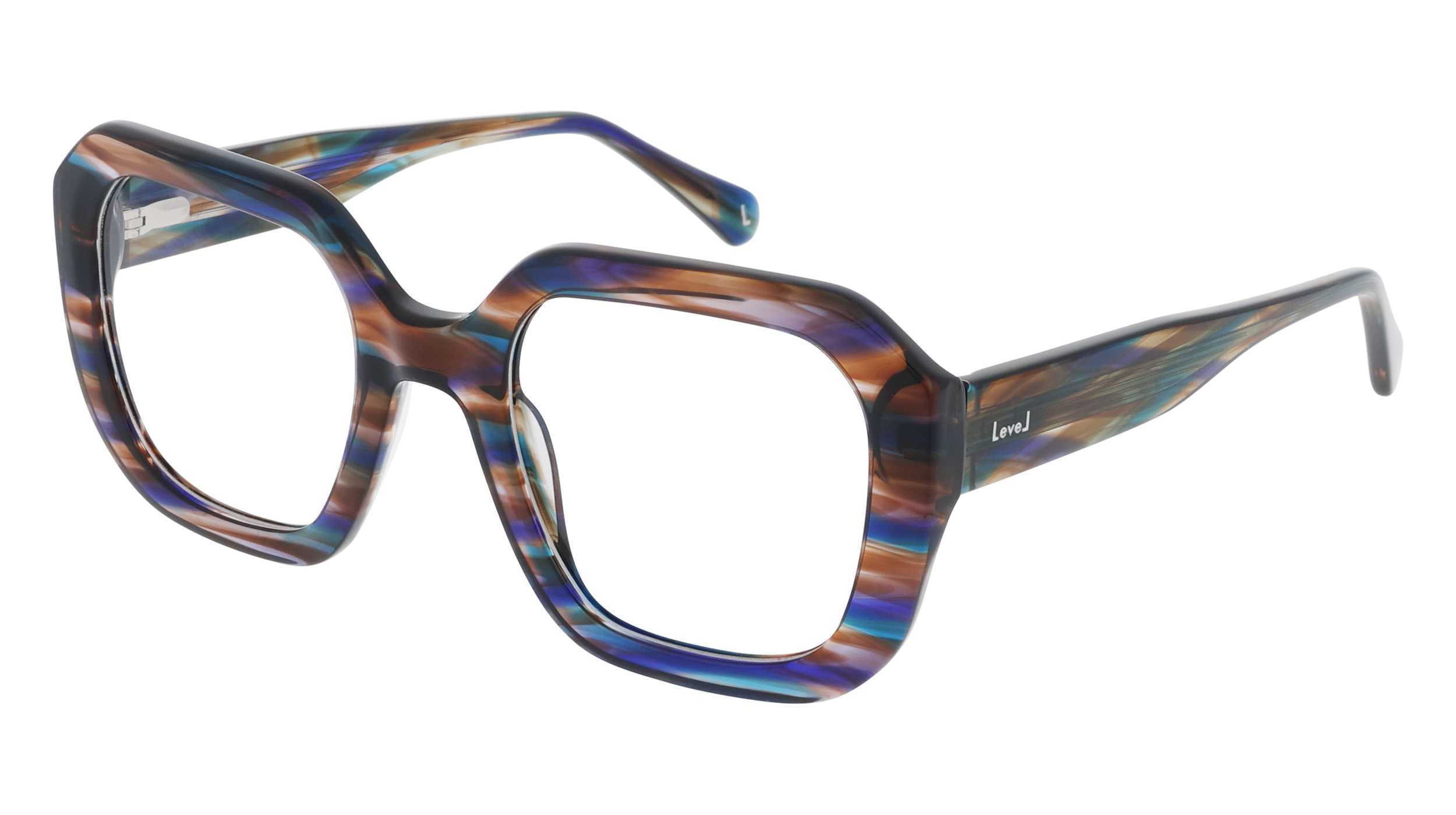 Eyeglasses LEVEL LE 2540 ECBL 50/23 Woman Ecaille / Bleu square frames ...