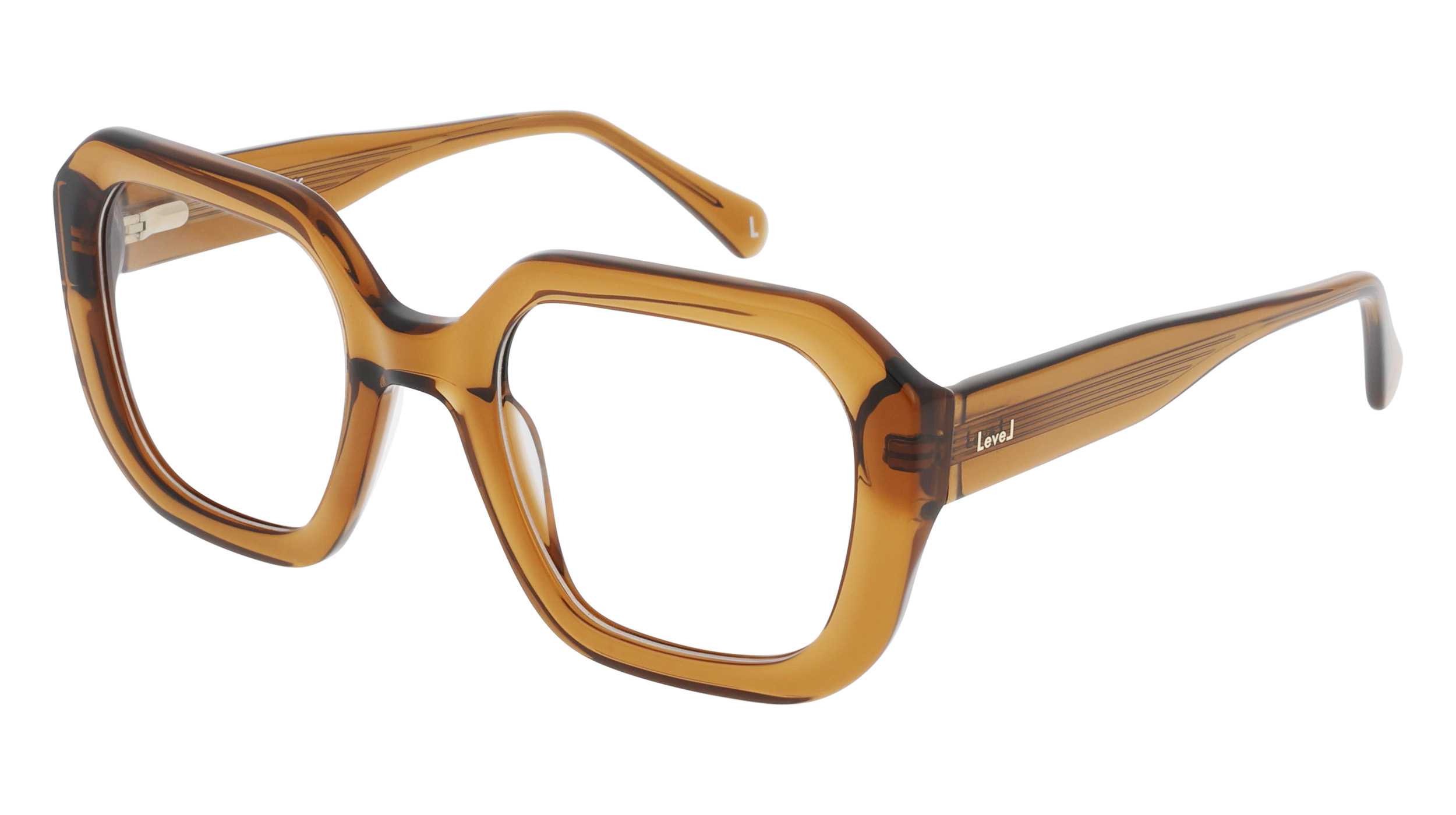 Eyeglasses LEVEL LE 2540 MARR 50/23 Woman Marron transparent square ...
