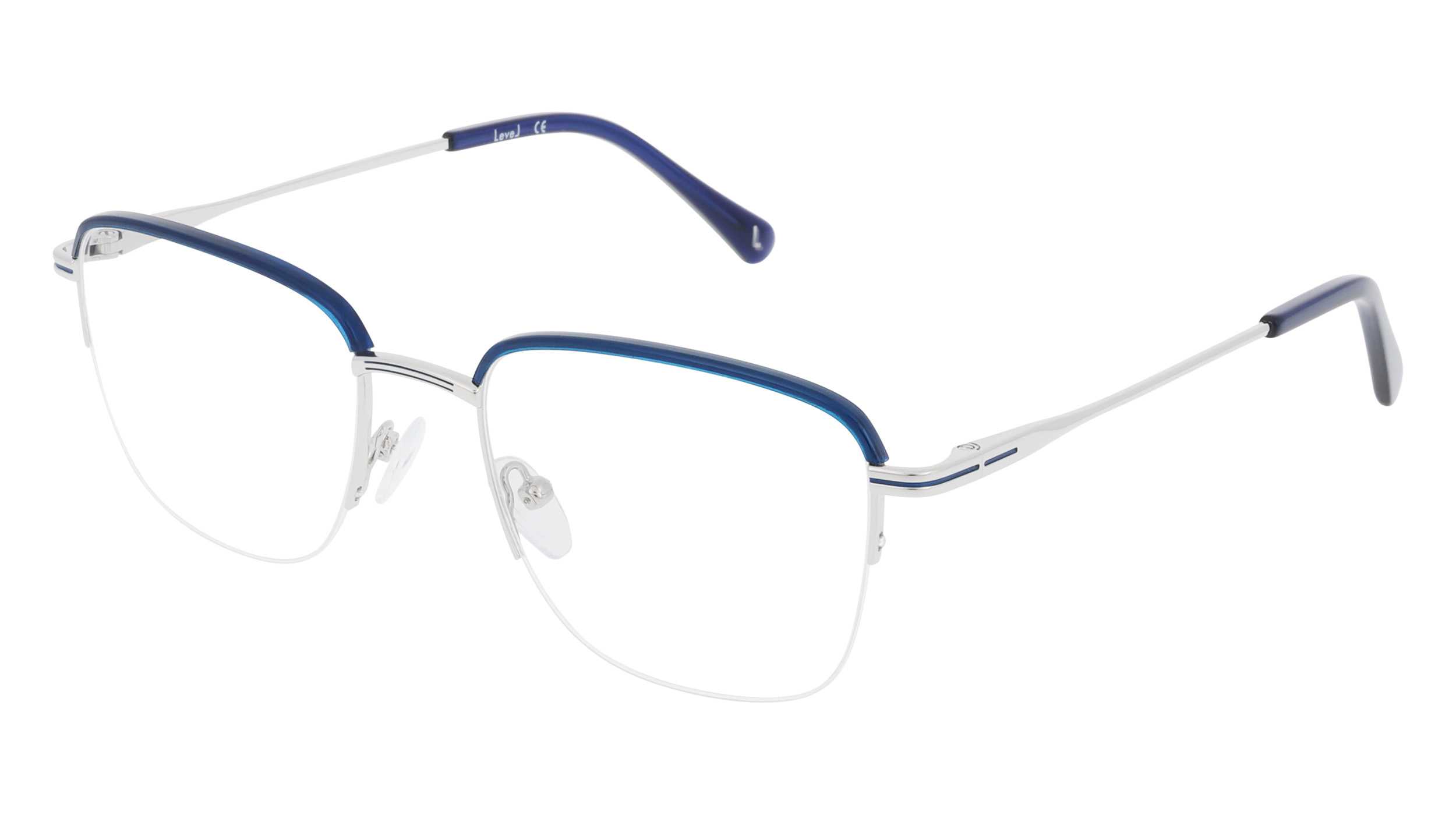 Eyeglasses LEVEL LE 2547 BLGR 53/20 Man Bleu / Gris square frames Full ...