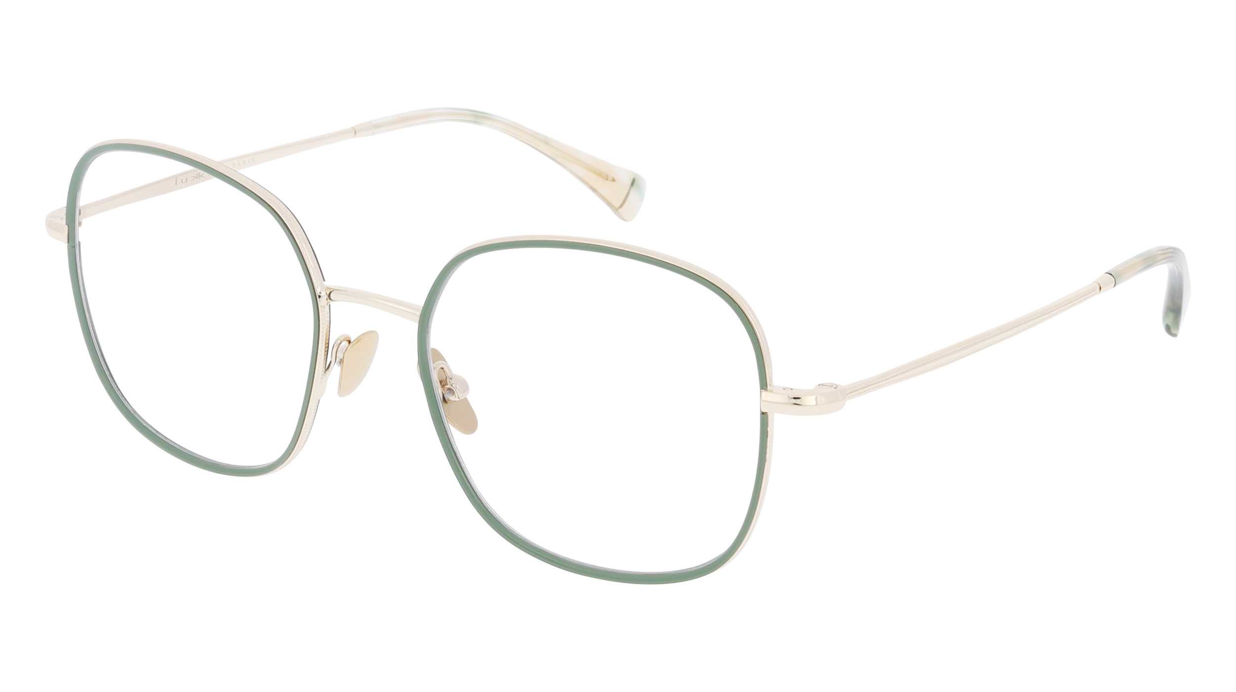 Eyeglasses LUKKAS LU 2409 DOVE 52/19 Woman Doré / Vert square frames ...
