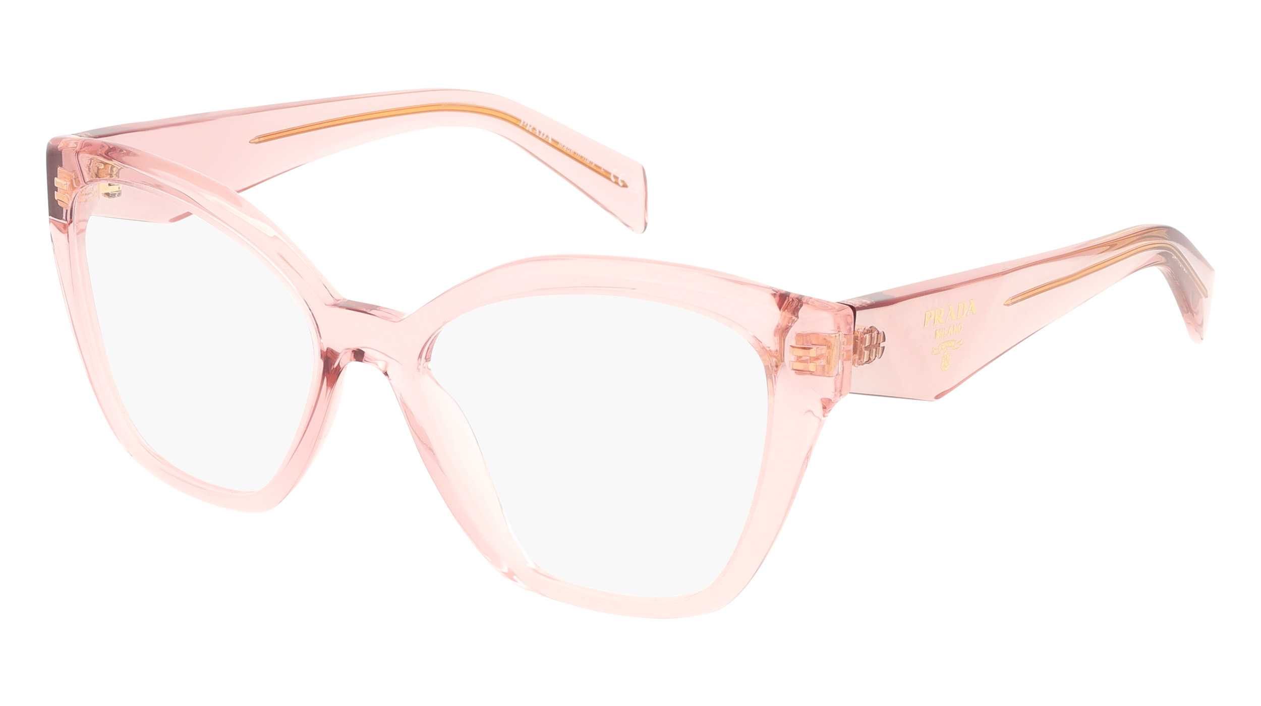 Eyeglasses PRADA PR 20ZV 19Q1O1 54/17 Woman Pêche transparent Irregular ...