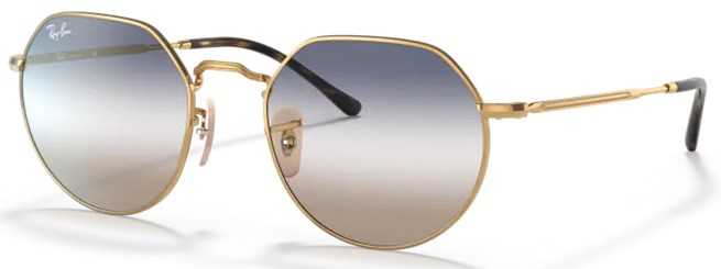 Lunettes de soleil RAY-BAN RB 3565 001/GD Jack 53/20 Mixte Doré ...