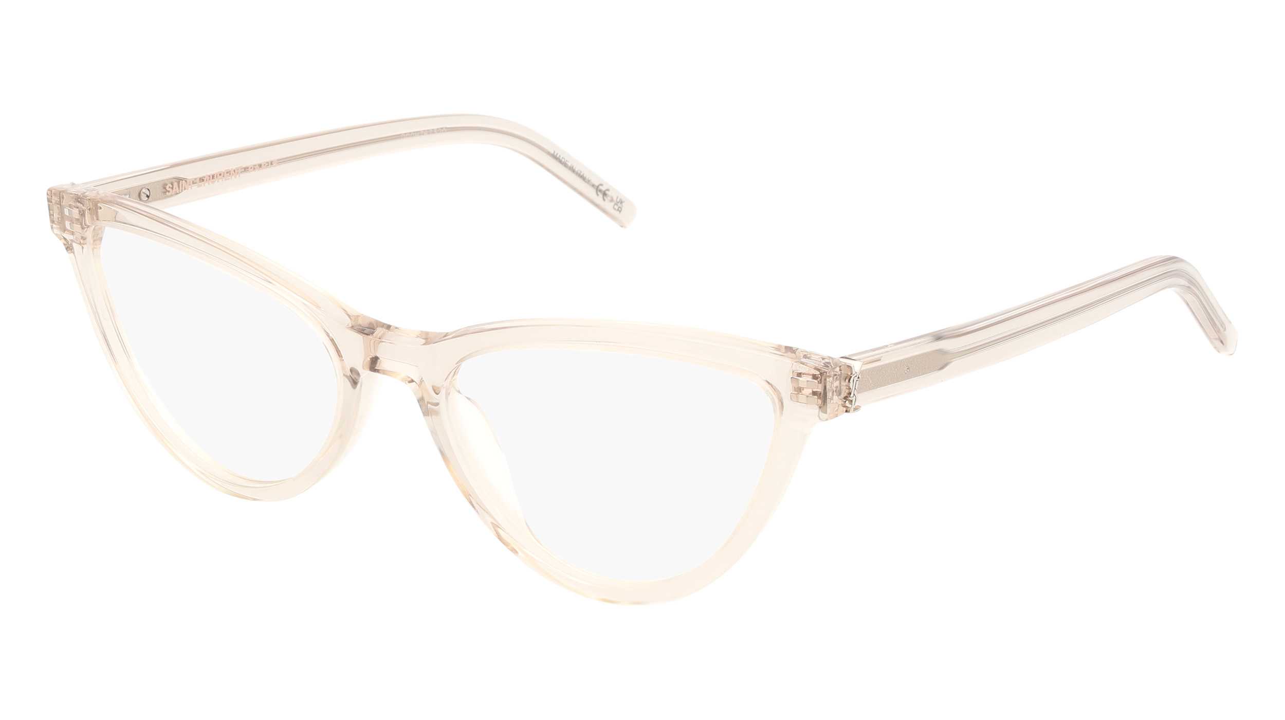 Eyeglasses SAINT LAURENT SL M138 004 55/18 Woman Beige transparent Cat ...